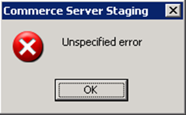 Commerce Server Staging Error Operation Must Use An Updateable Query Wade Wegner